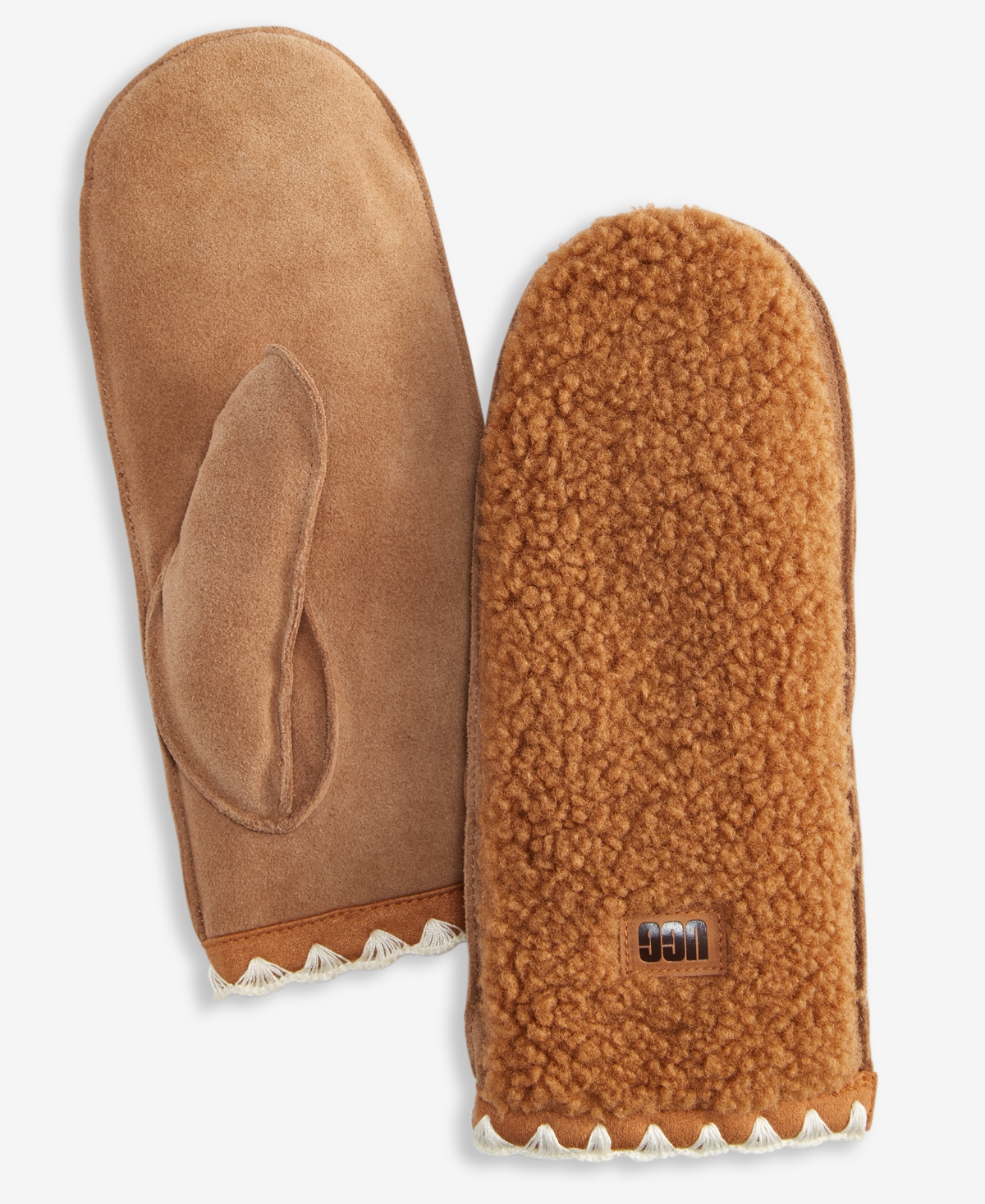 Click here for Ugg Fluff Scalloped Mittens - Chestnut prices