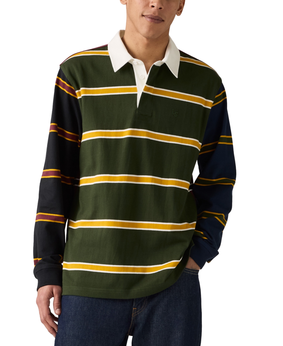 Click here for Levis Mens Union Relaxed Fit Long Sleeve Striped R... prices