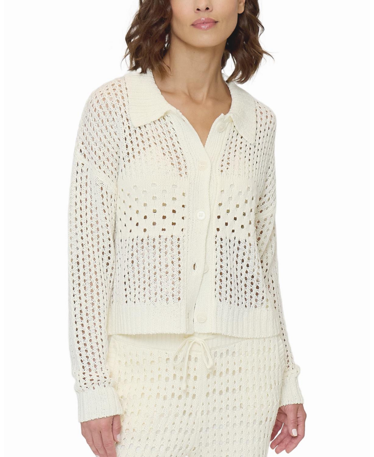 Click here for Central Park West Womens Evie Open Stitch Polo - I... prices