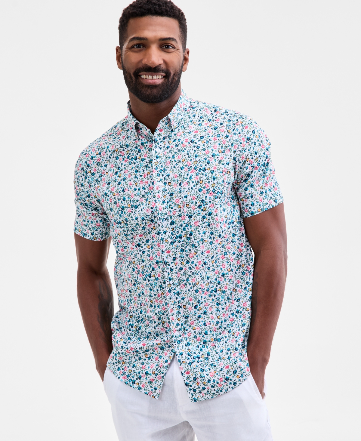 Click here for Club Room Mens Fortier Regular-Fit Stretch Floral... prices