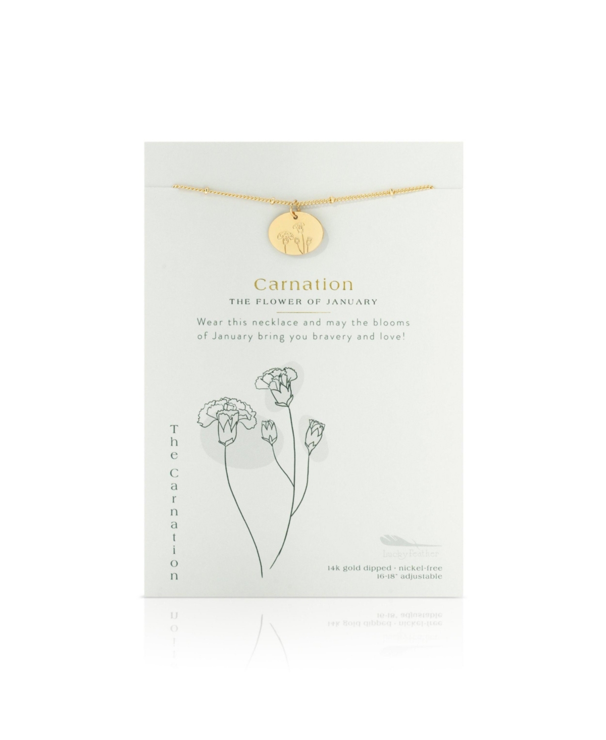 Click here for Lucky Feather Birth Month Flower Necklace - Decemb... prices