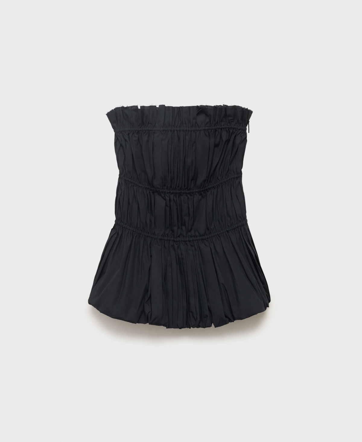 Click here for Mango Womens Ruched Strapless Top - Black prices
