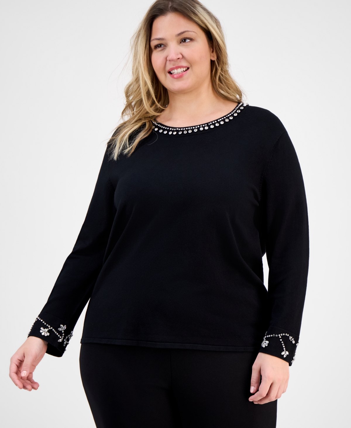 Click here for Anne Klein Plus Size Embellished Bracelet-Sleeve S... prices