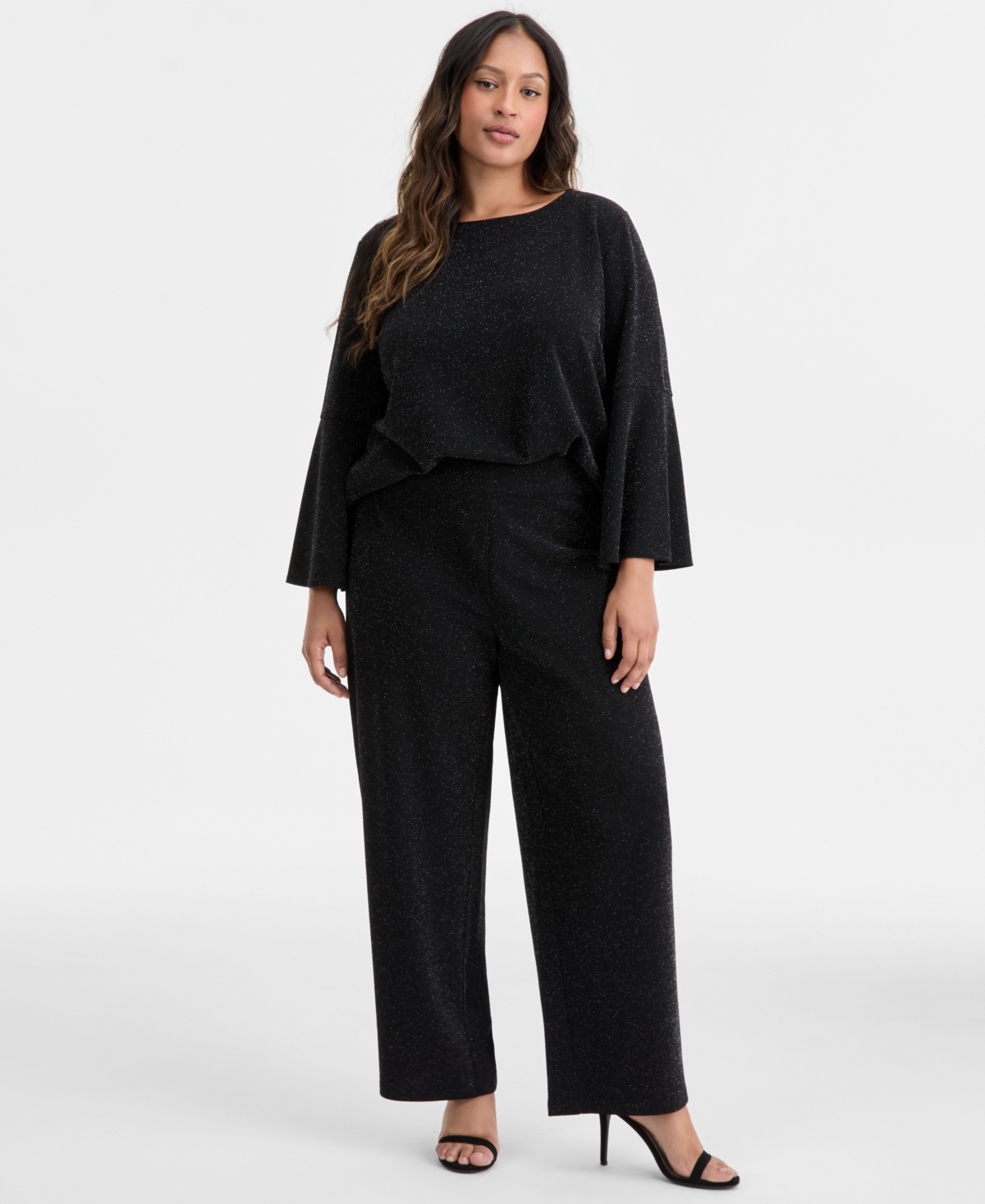 Click here for Ak Anne Klein Plus Size Wide-Leg Knit Pull-On Pant... prices