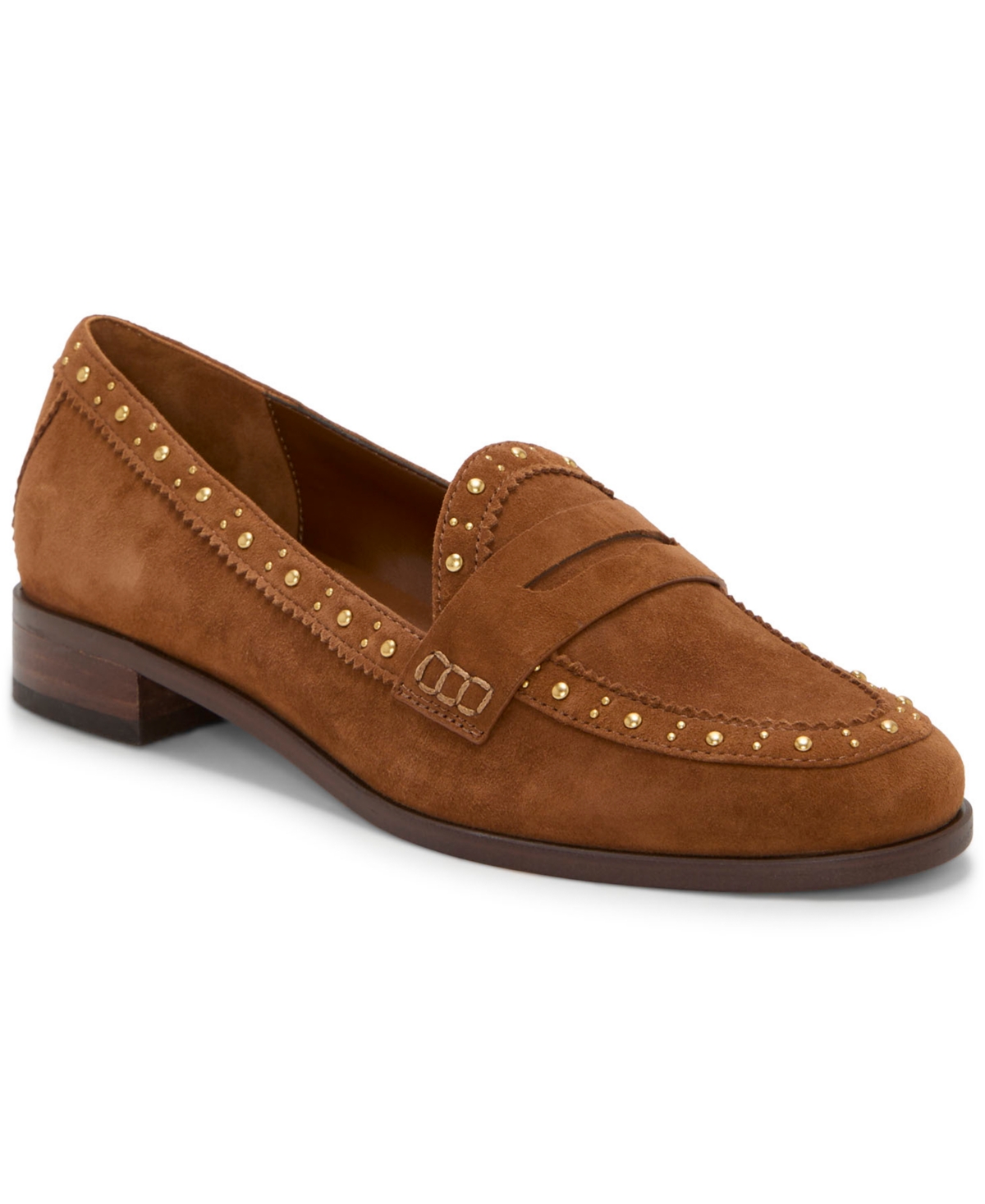 Click here for Vince Camuto Womens Camdyn Studded Loafers - Burnt... prices