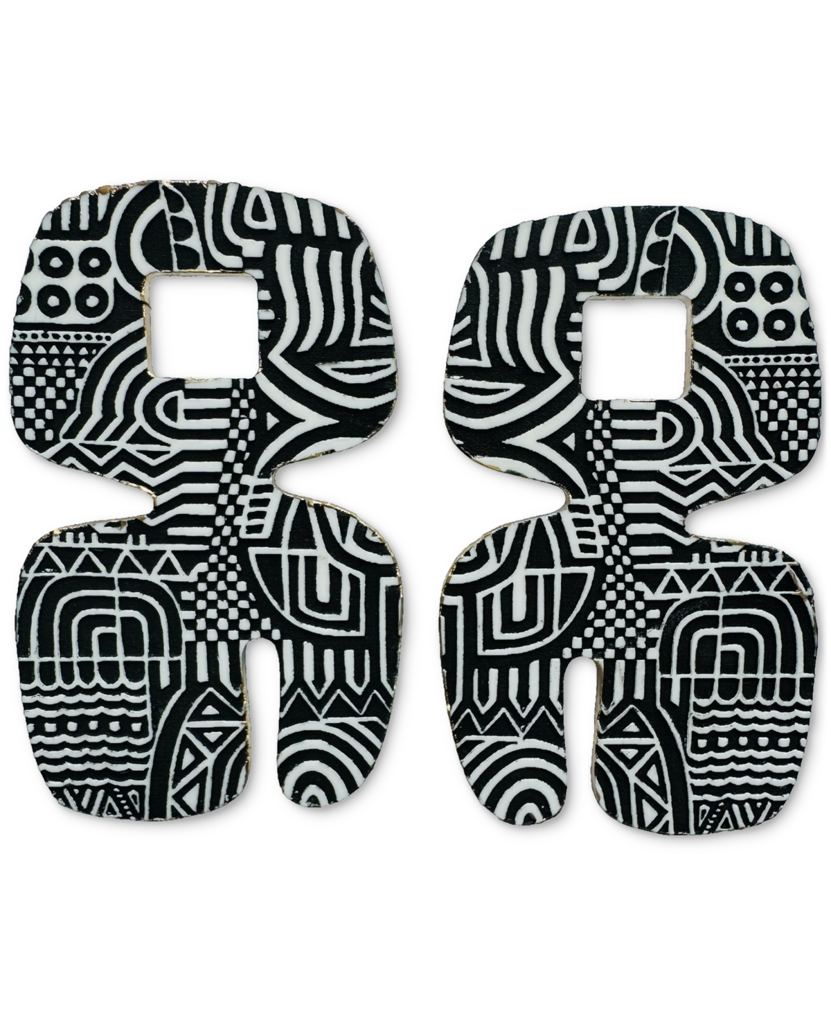 Click here for Swanky Designs Asha Geometric Earrings - Black prices