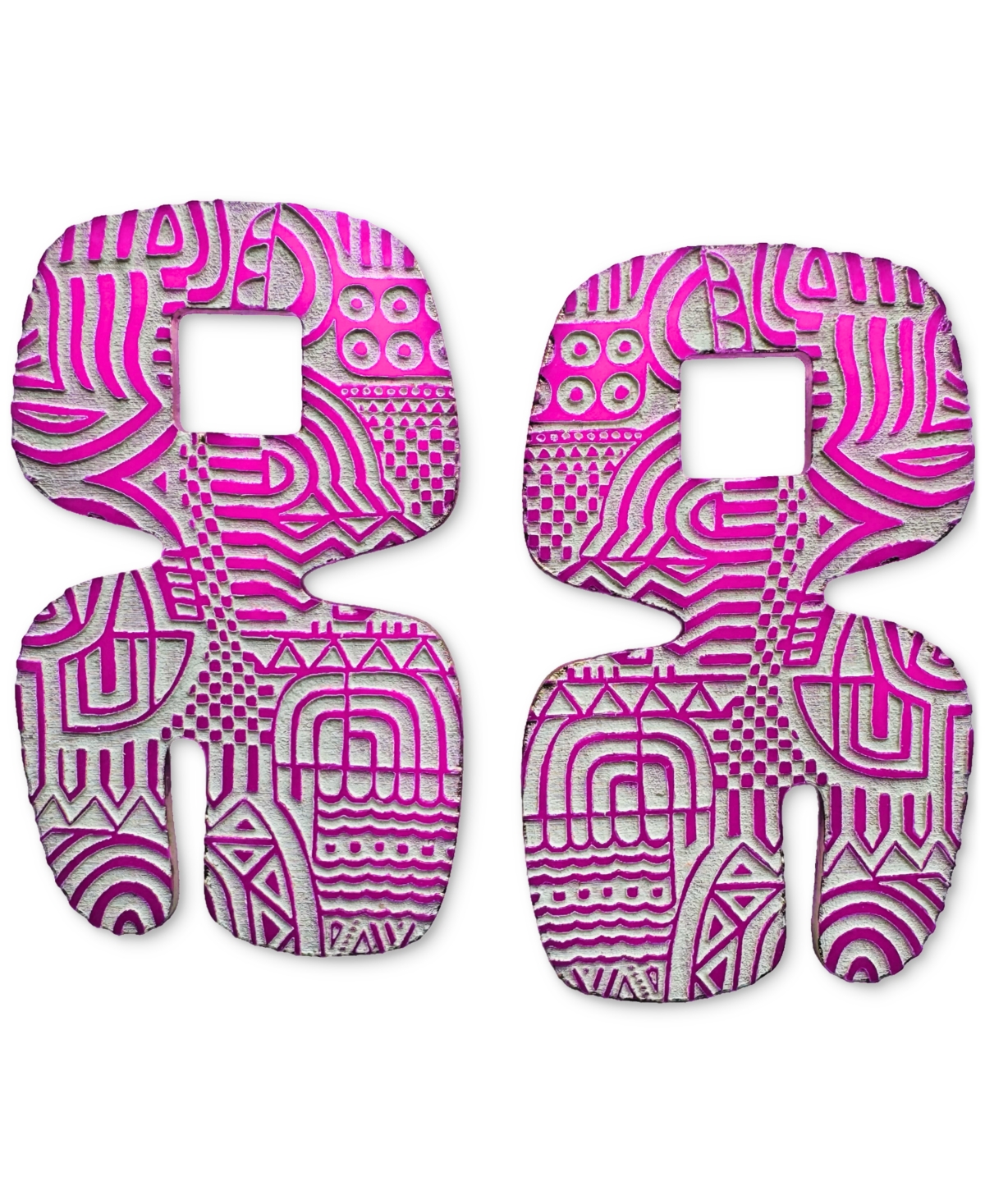 Click here for Swanky Designs Asha Geometric Earrings - Pink prices