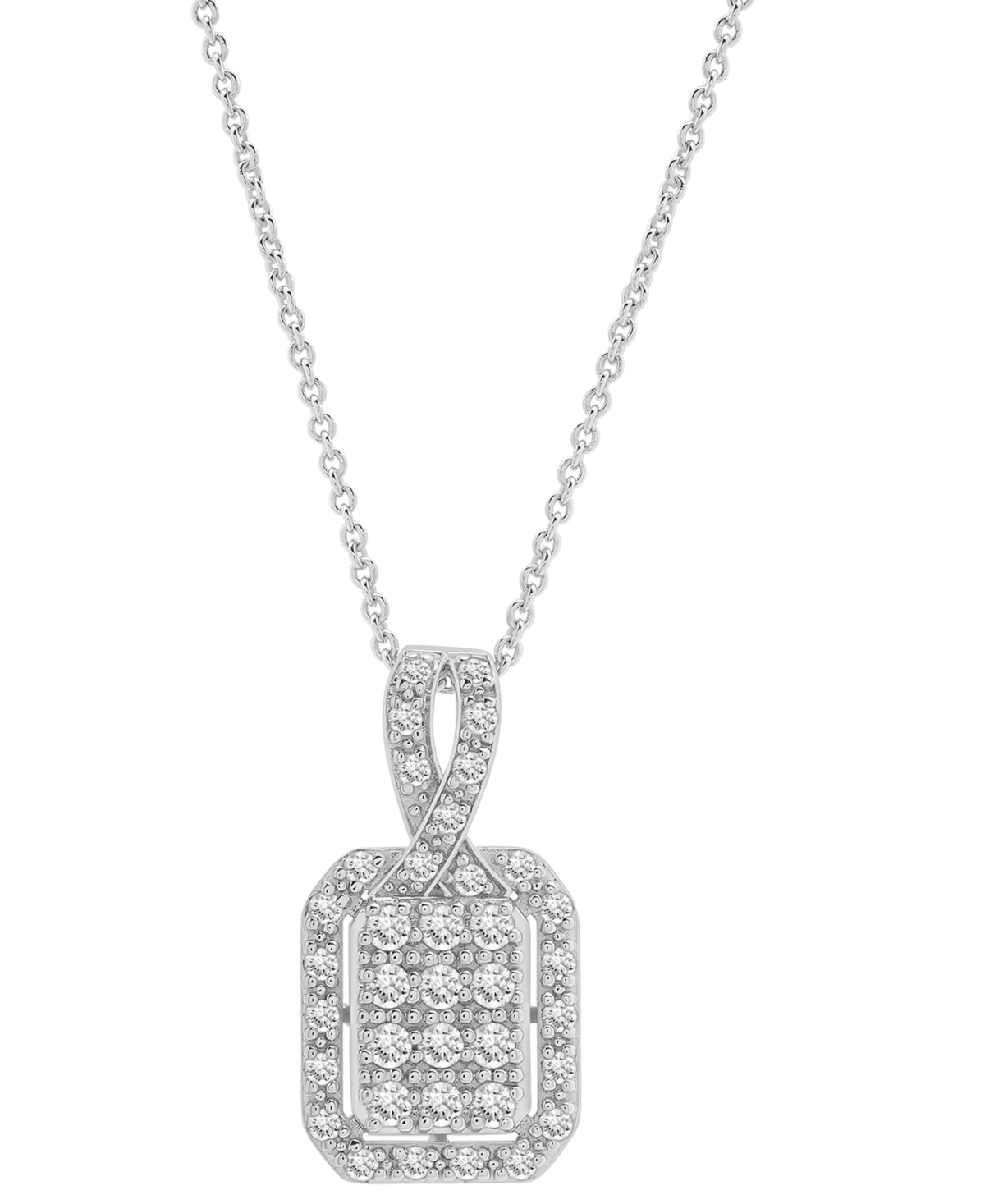 Click here for Diamond Octagon Halo Cluster 18 Pendant Necklace (... prices