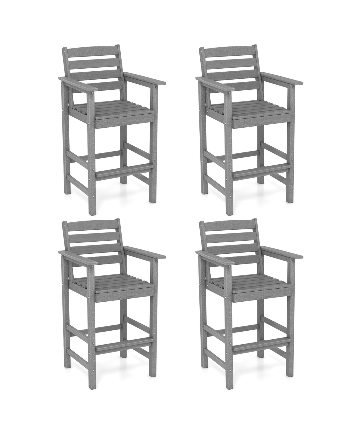 Click here for Gymax Patio Bar Stools Set of 4 Tall Adirondack Ch... prices