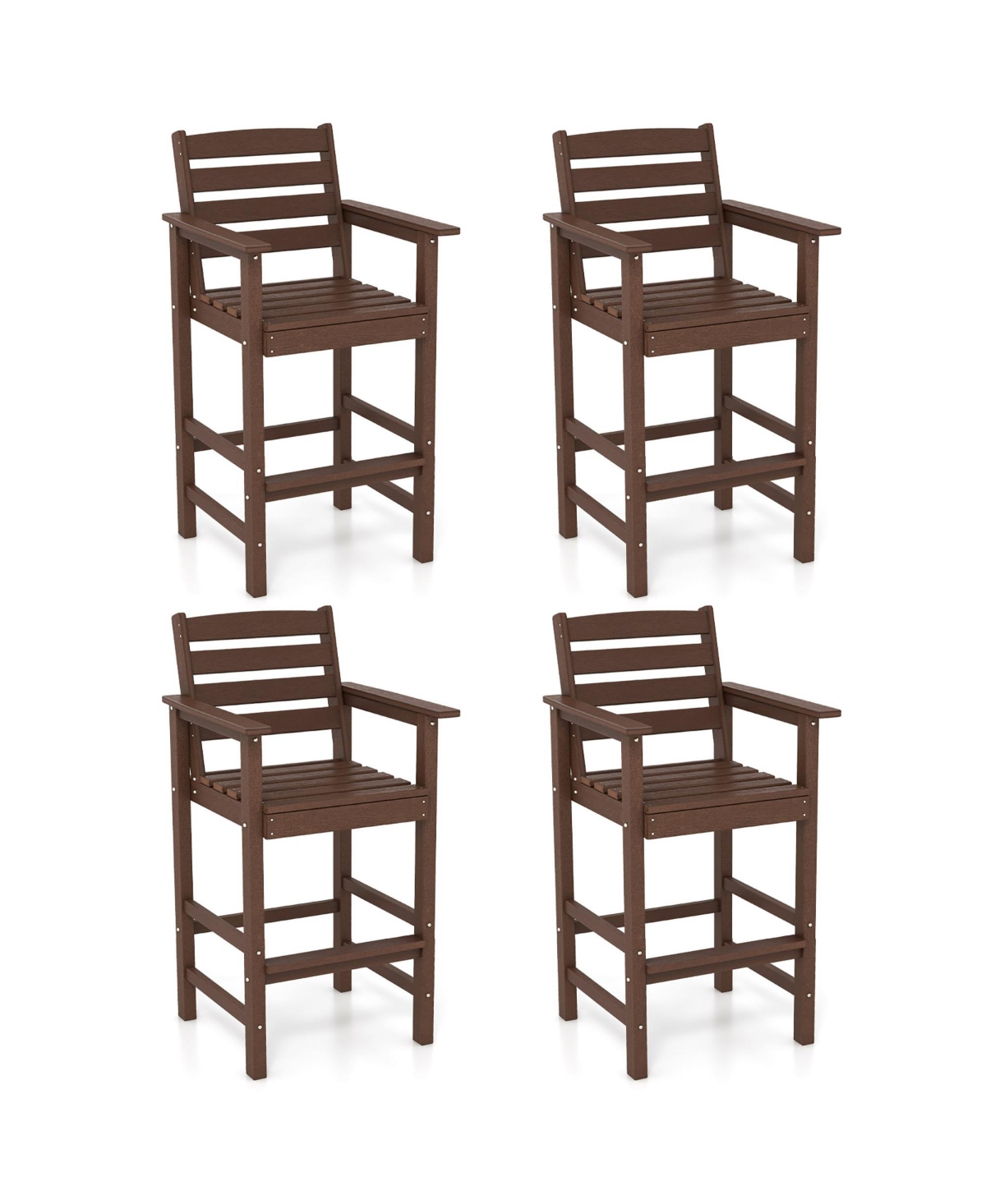 Click here for Gymax Patio Bar Stools Set of 4 Tall Adirondack Ch... prices
