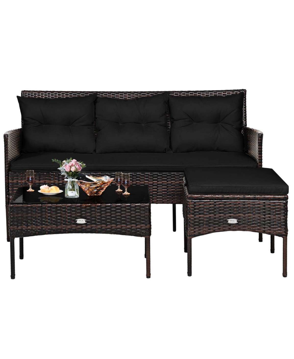 Click here for Slickblue Modular 3-Piece Patio Sectional Sofa Set... prices