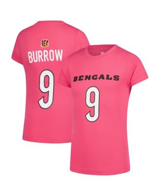 Nike Big Girls Joe Burrow Pink Cincinnati Bengals Player Name And Number