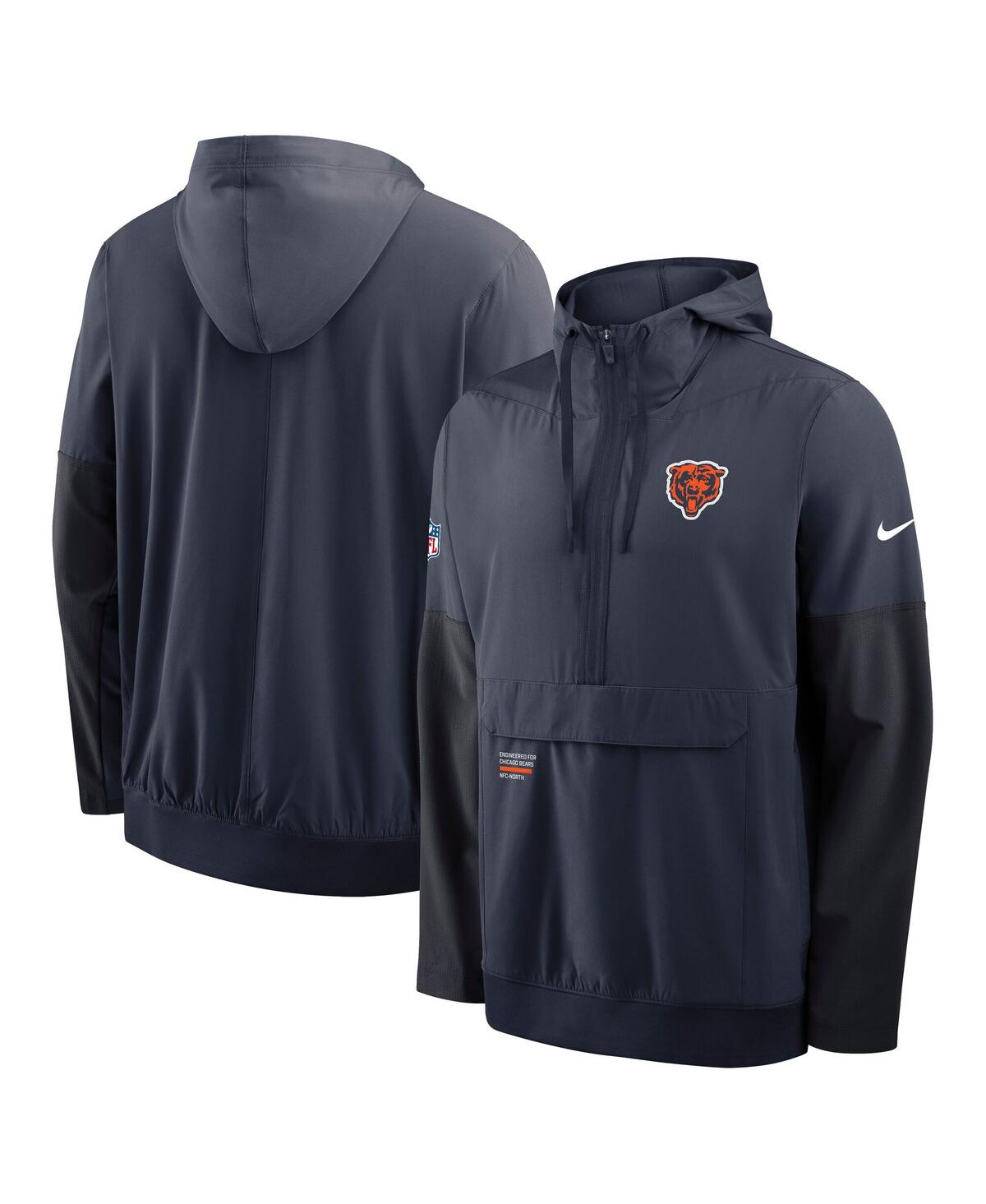 Click here for Nike Mens Navy Chicago Bears Sideline Anorak Half-... prices