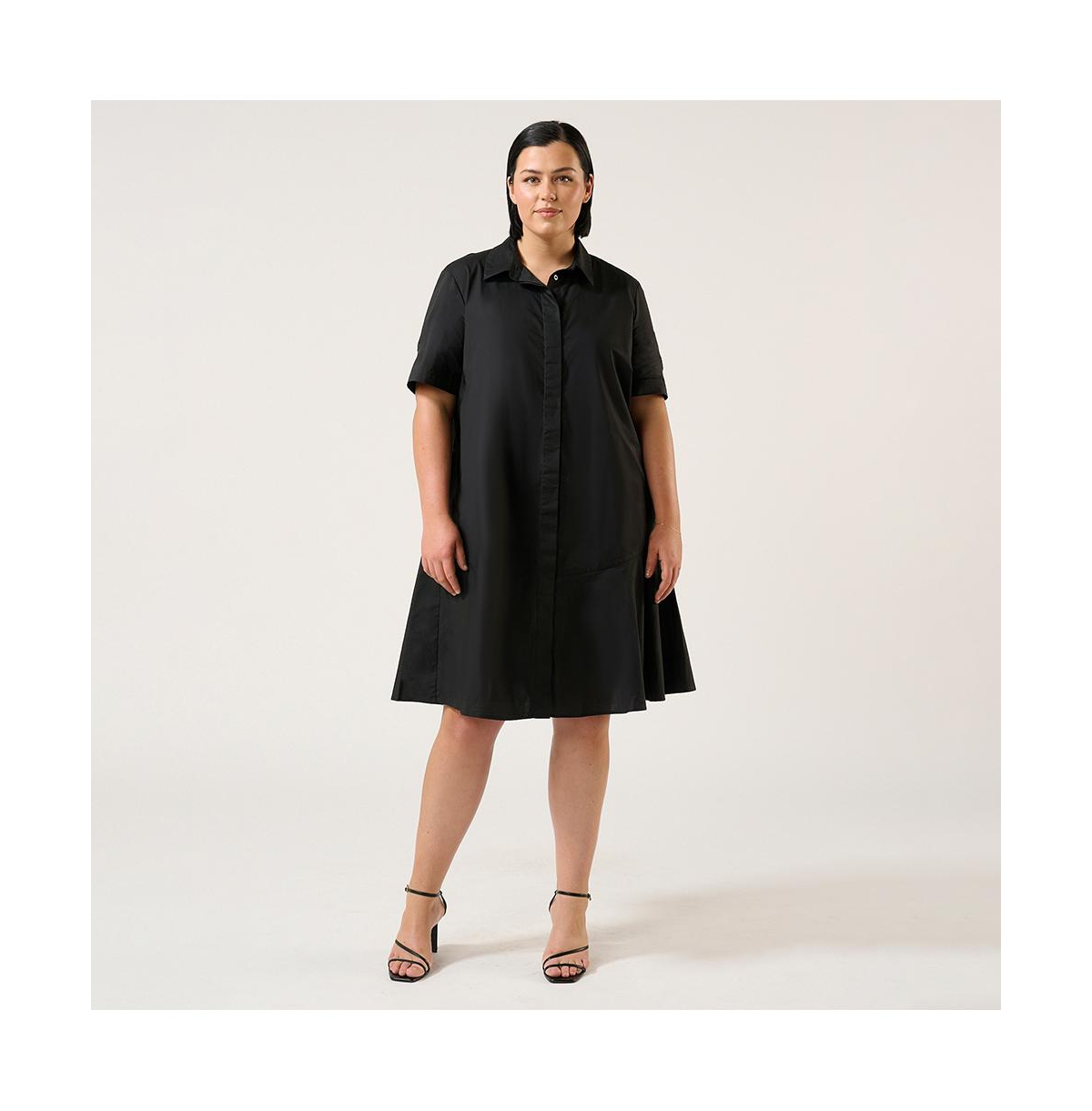 Click here for Estelle Obsidian Mini Shirt Dress - Black prices