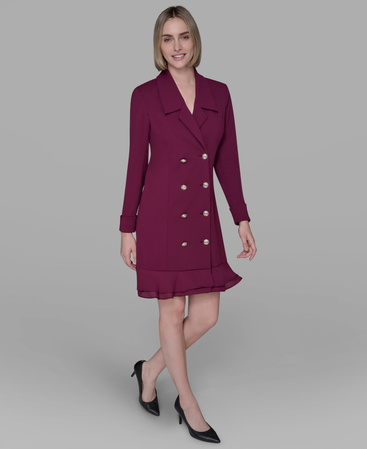 Click here for Karl Lagerfeld Paris Womens Chiffon-Hem Blazer Dre... prices