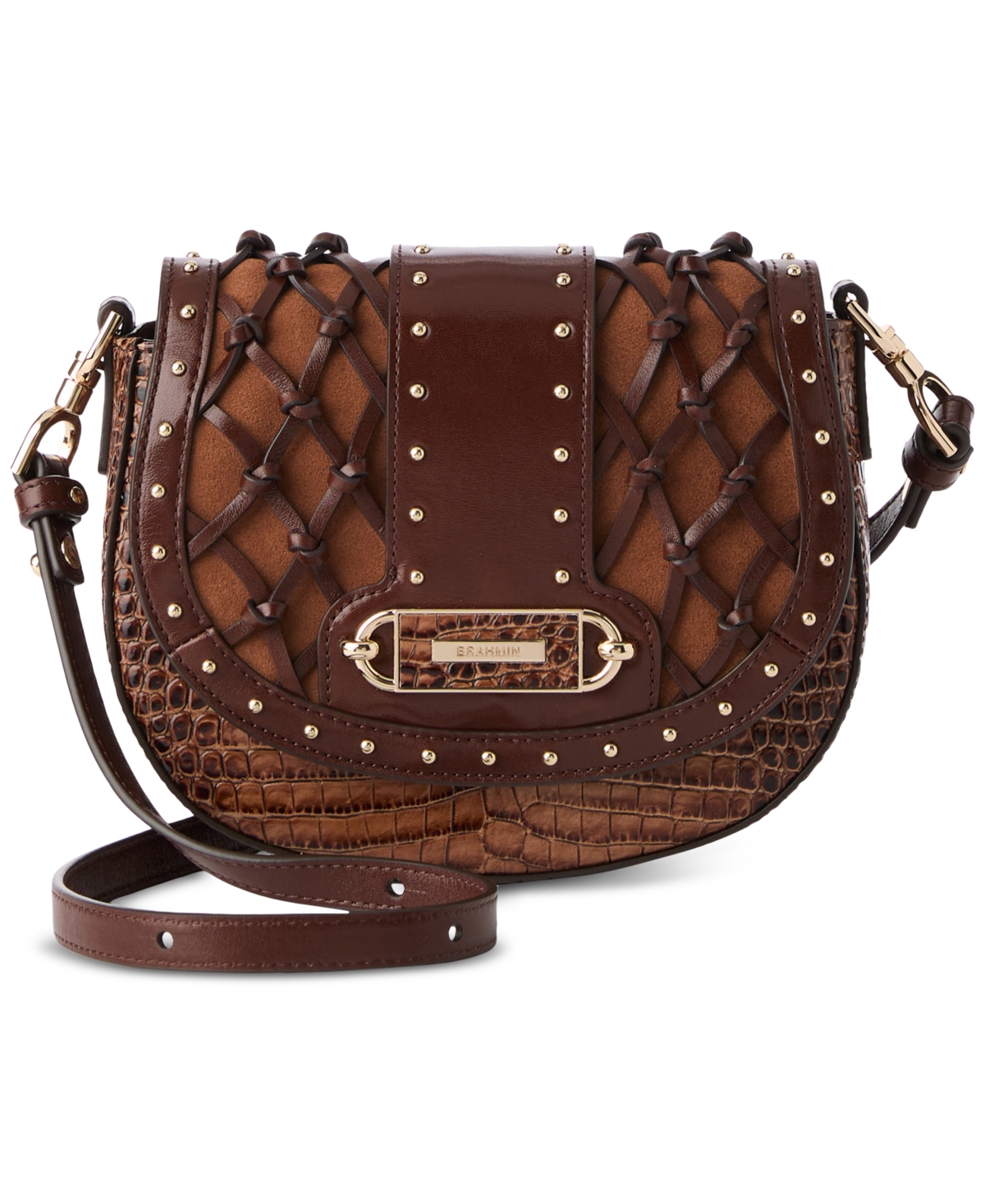 Click here for Brahmin Briar Mini Leather Crossbody - Tan Aberdee... prices