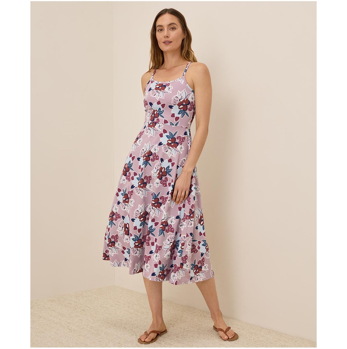 Click here for Pact Womens Fit & Flare Midi Dress - Fresh flora l... prices