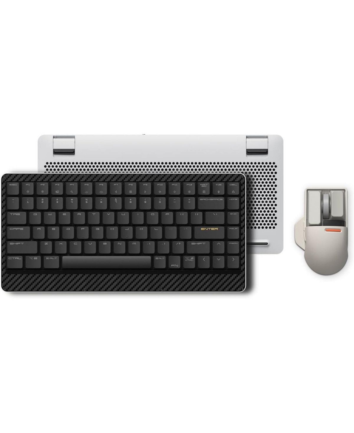 Lofree Edge Low Profile Mechanical Keyboard with Touch Pbt Block Wireless Mouse  75 Rechargeable - Silver