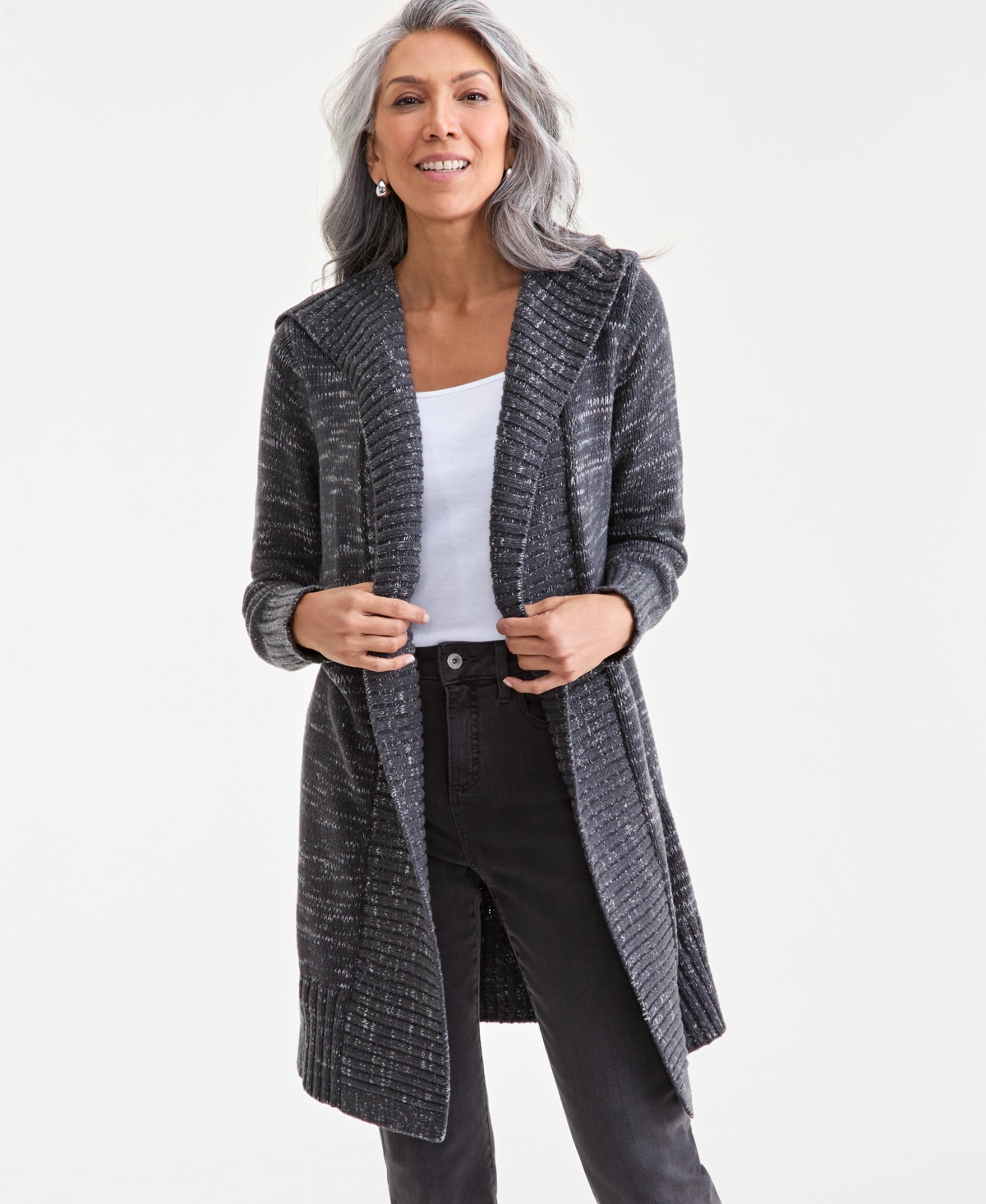 Click here for Style & Co Womens Hooded Open-Front Cardigan  Macy... prices
