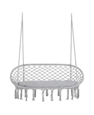 Click here for 2 Person Hammock Chair Macrame Swing With Soft Cus... prices