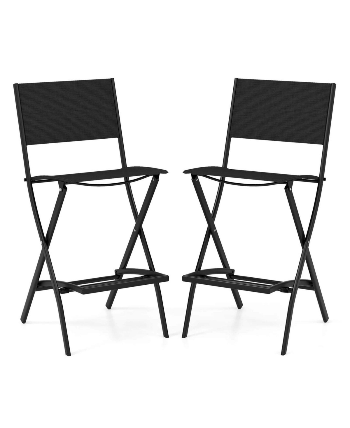 Click here for Costway Set of 2 Outdoor Bar Chair Folding Bar Hei... prices