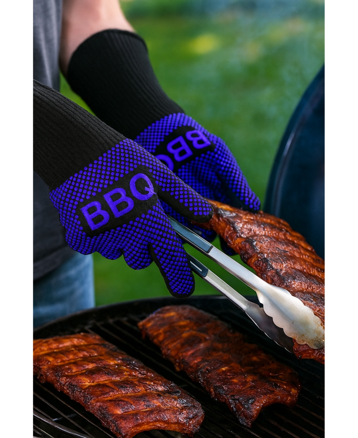 Click here for Seamless Outdoors Heat Resistant Bbq gloves - Blue prices