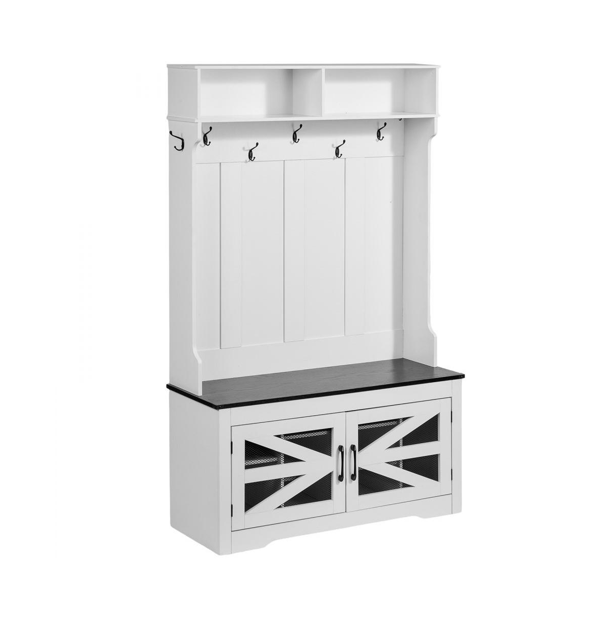 Click here for Slickblue Entryway Bench with Led Coat Rack  7 Hoo... prices