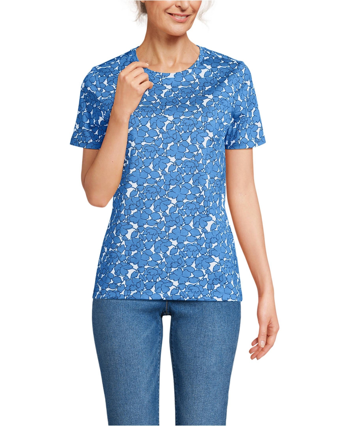 Click here for Lands End Womens Relaxed Supima Cotton Crew Neck T... prices