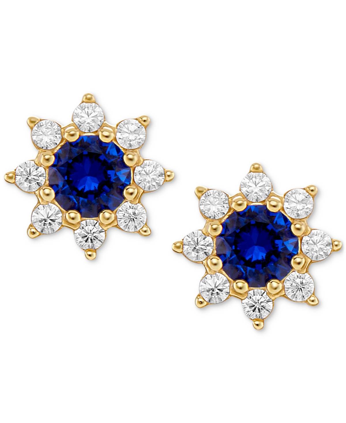 Click here for Cubic Zirconia September Birthstone Flower Stud Ea... prices