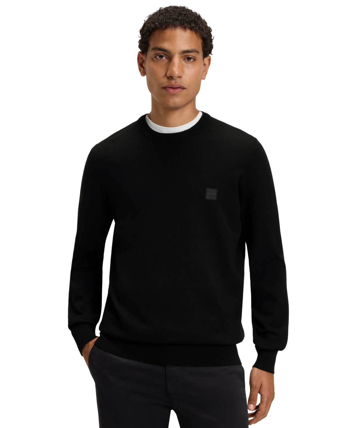 Click here for Boss by Hugo Boss Mens Cotton-Cashmere Regular-Fit... prices