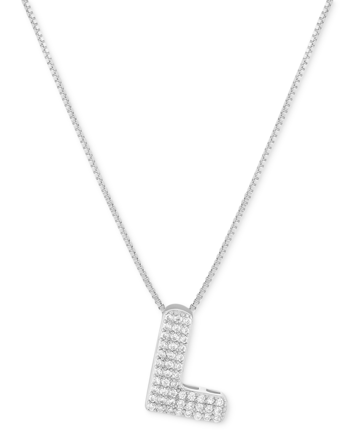 Click here for Cubic Zirconia Bubbly Initial L 18 Pendant Necklac... prices