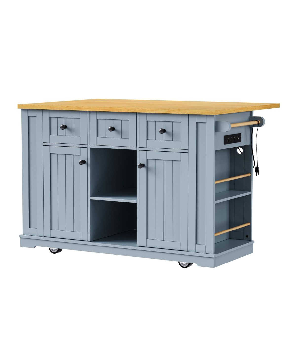 Click here for Casainc 53 Kitchen Island With Drop Leaf  Power Ou... prices