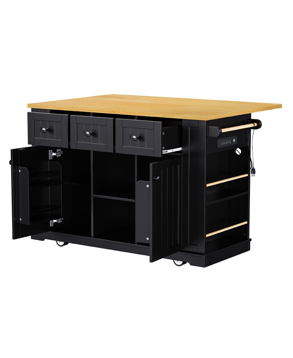 Click here for Casainc 53 Kitchen Island With Drop Leaf  Power Ou... prices