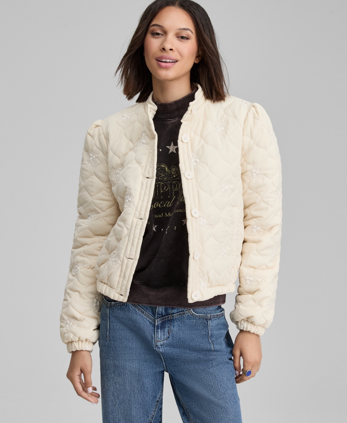 Click here for And Now This Womens Embroidered Quilted Jacket  Ma... prices