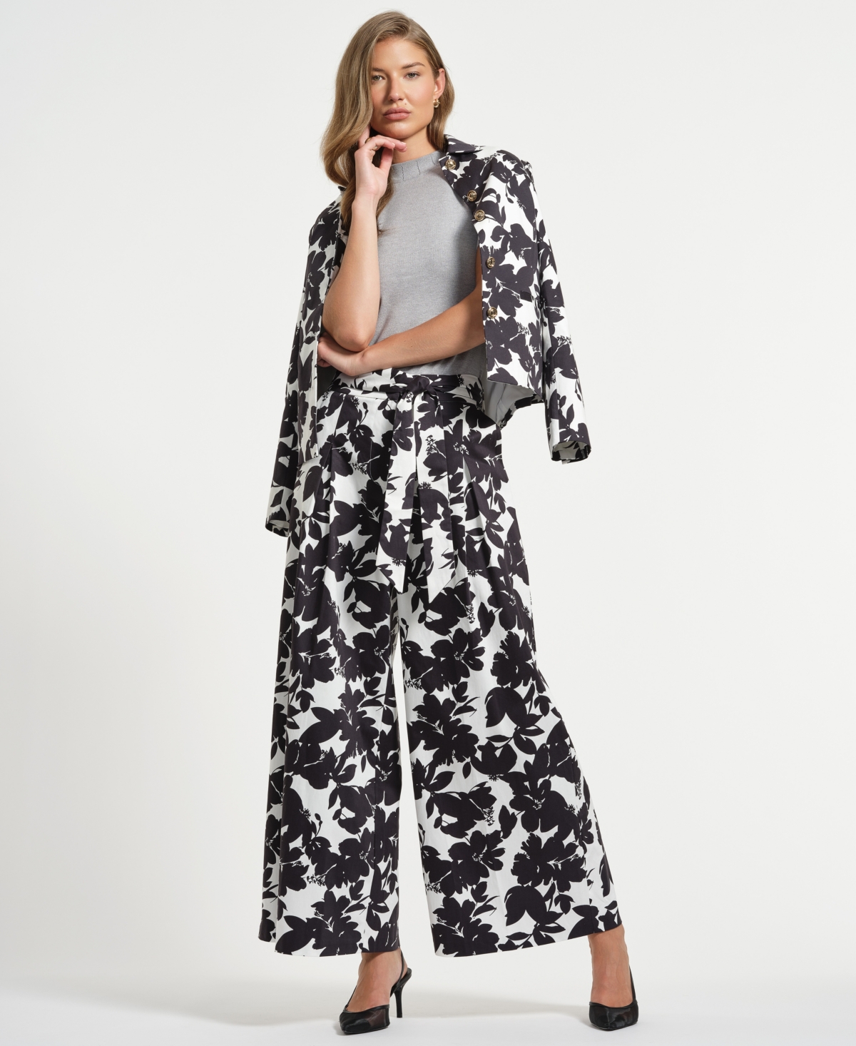 Click here for Isaac Mizrahi Womens Belted Palazzo Pants - Noir F... prices