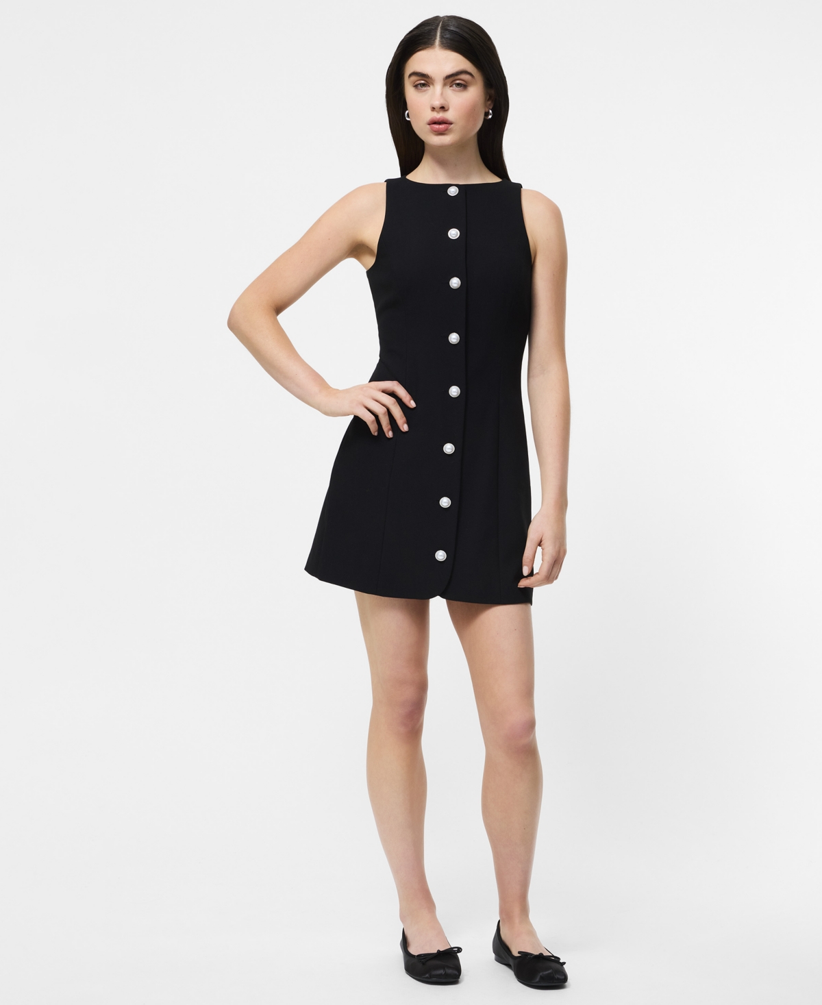 Click here for French Connection Womens Azra Twill Button Down Mi... prices