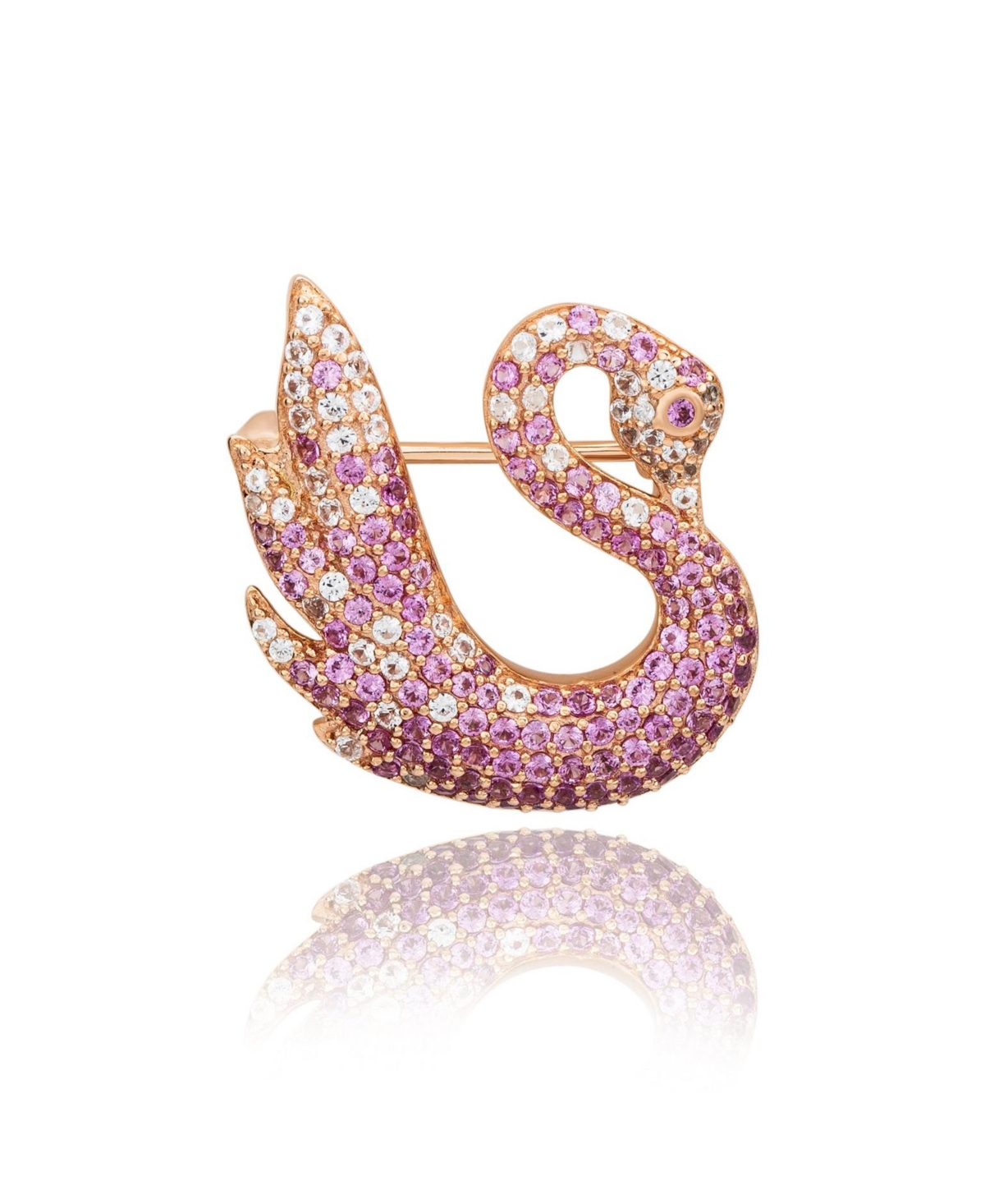 Click here for Suzy Levian Sterling Silver Sapphire Swan Brooch -... prices