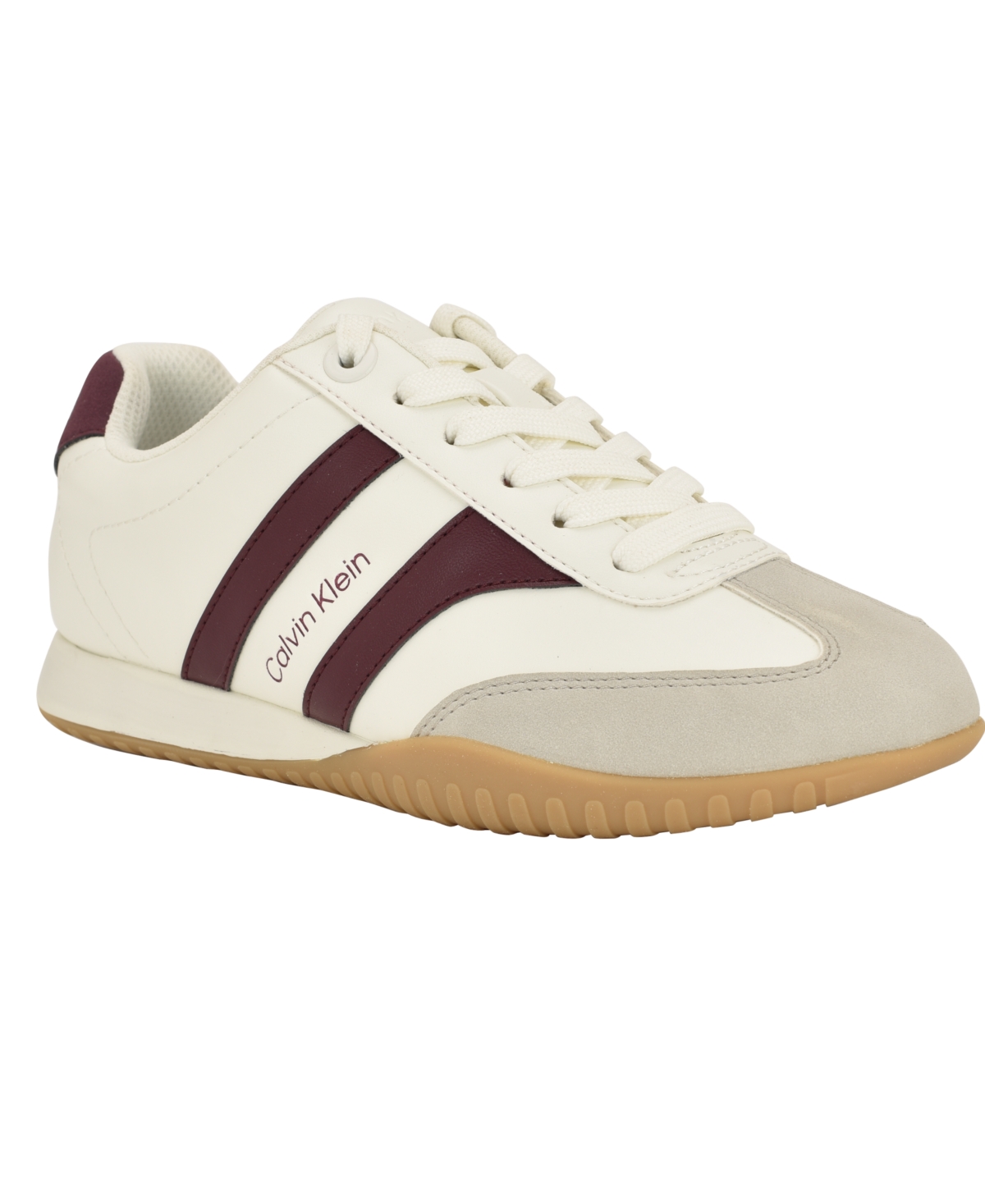 Click here for Calvin Klein Womens Hendrea Lace-Up Sneakers - Whi... prices