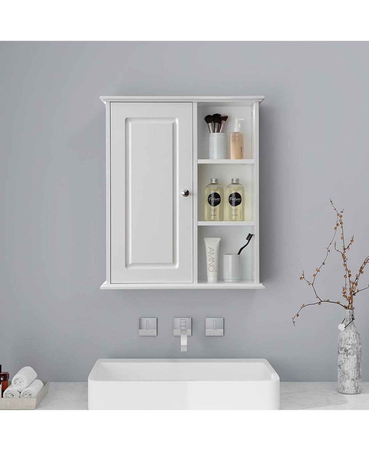 Click here for Vanirror White Over-the-Bathroom Storage Cabinet -... prices