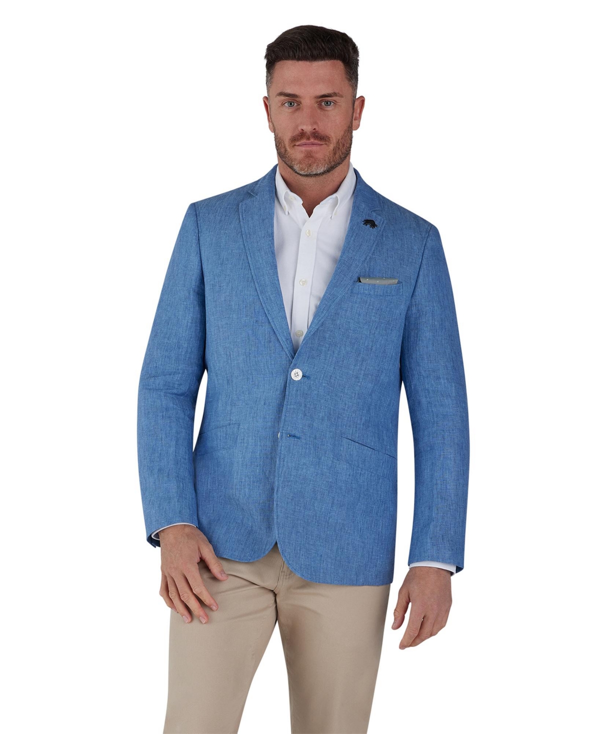Click here for Raging Bull Mens Linen Blazer - Mid blue prices
