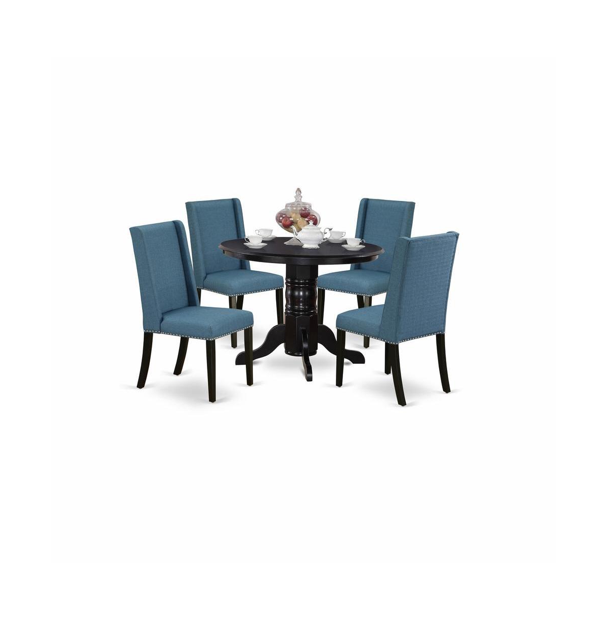 Click here for East West Furniture Dining Room Set Black - Black prices