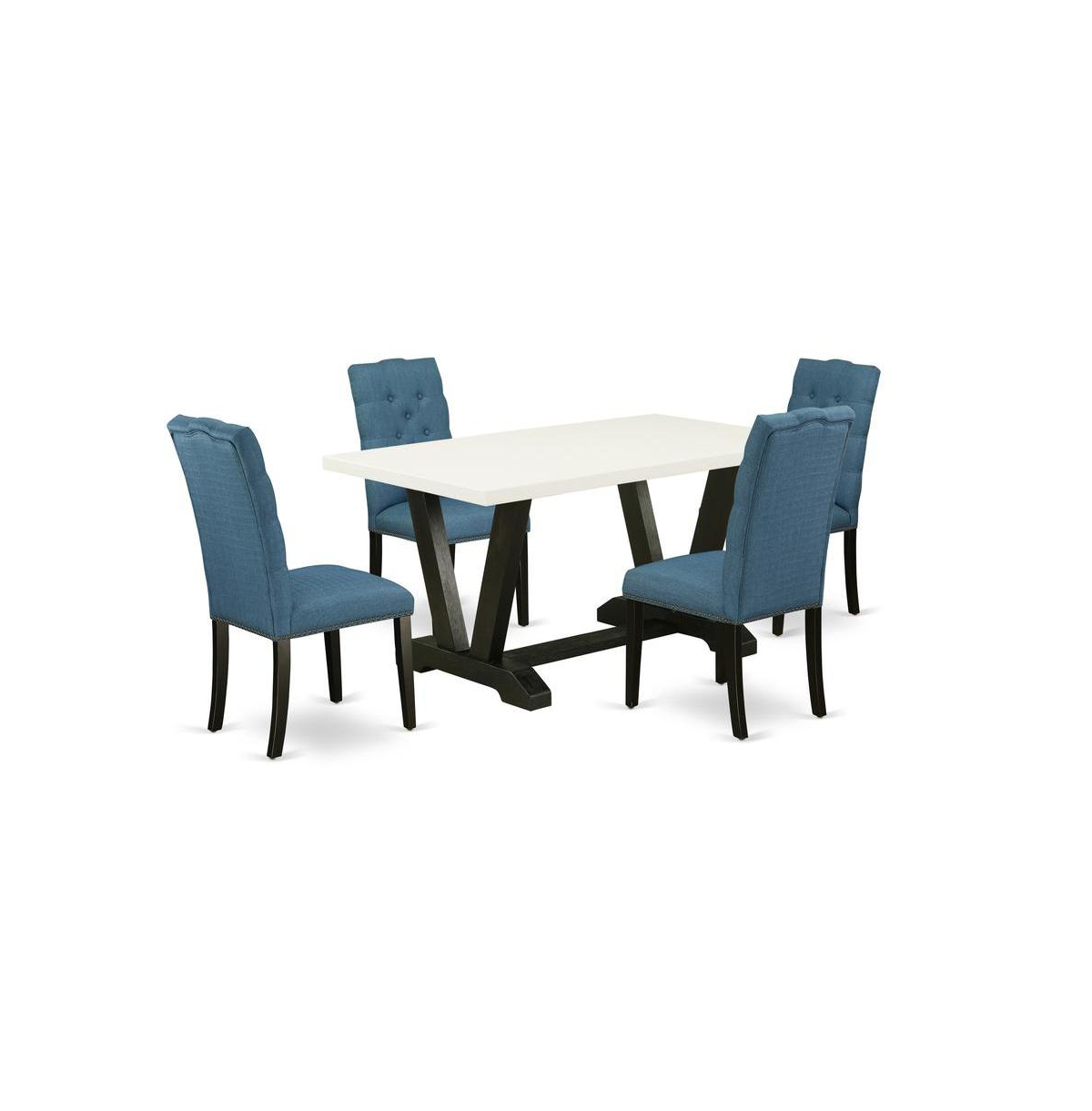 Click here for East West Furniture 5-Piece Gorgeous Rectangular D... prices