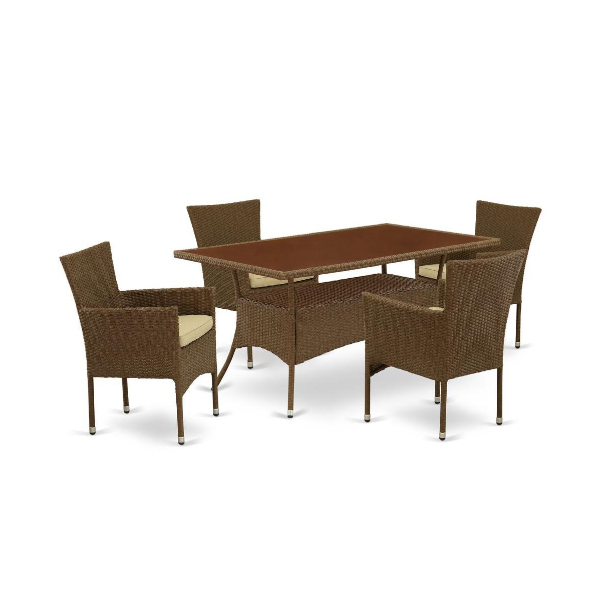 Click here for East West Furniture Wicker Patio Set Brow - Brown prices