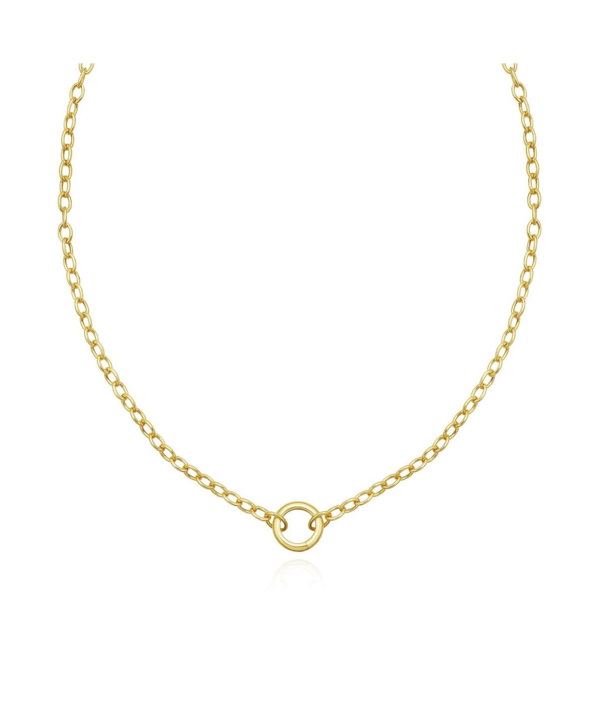 Click here for The Lovery Round Charm Holder Necklace 14K Gold -... prices