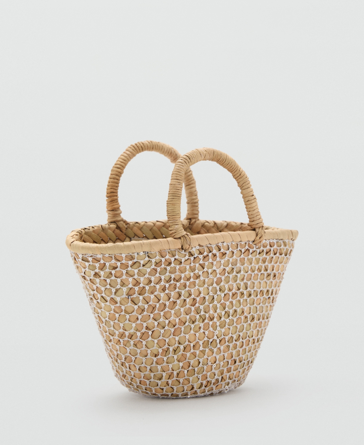 Click here for Mango Womens Combined Mini-Basket Bag - Beige prices