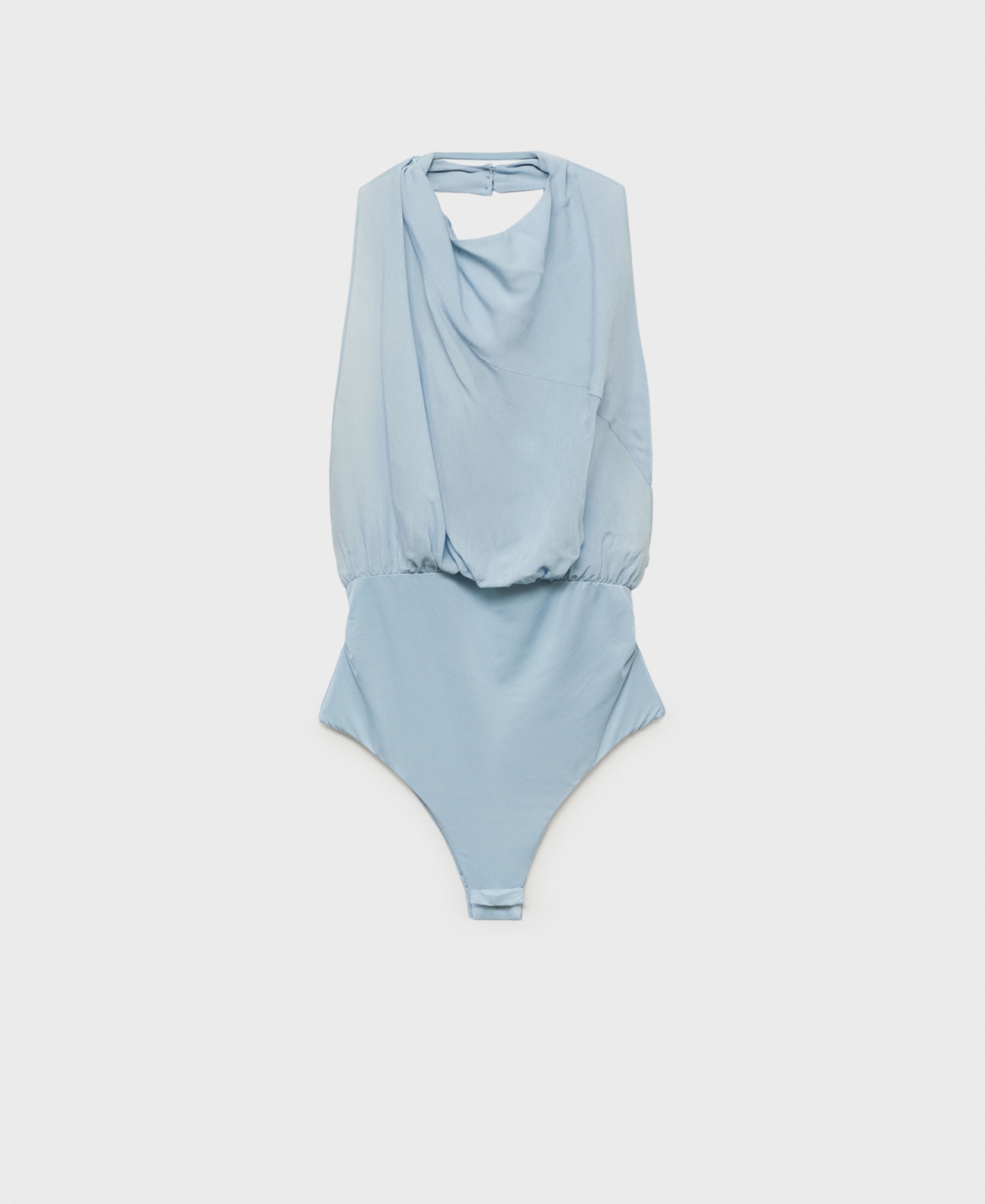 Click here for Mango Womens Puffed Open-Back Bodysuit - Sky Blue prices