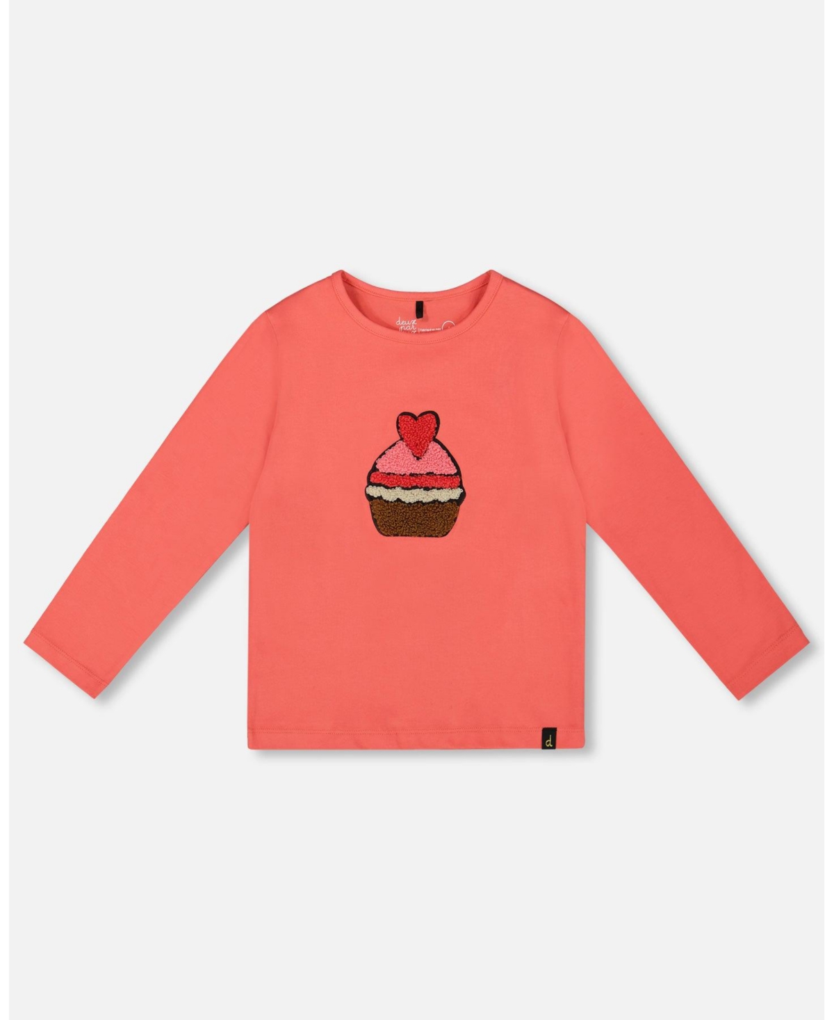 Click here for Deux par Deux Girl Cotton T-Shirt Coral with Cupca... prices