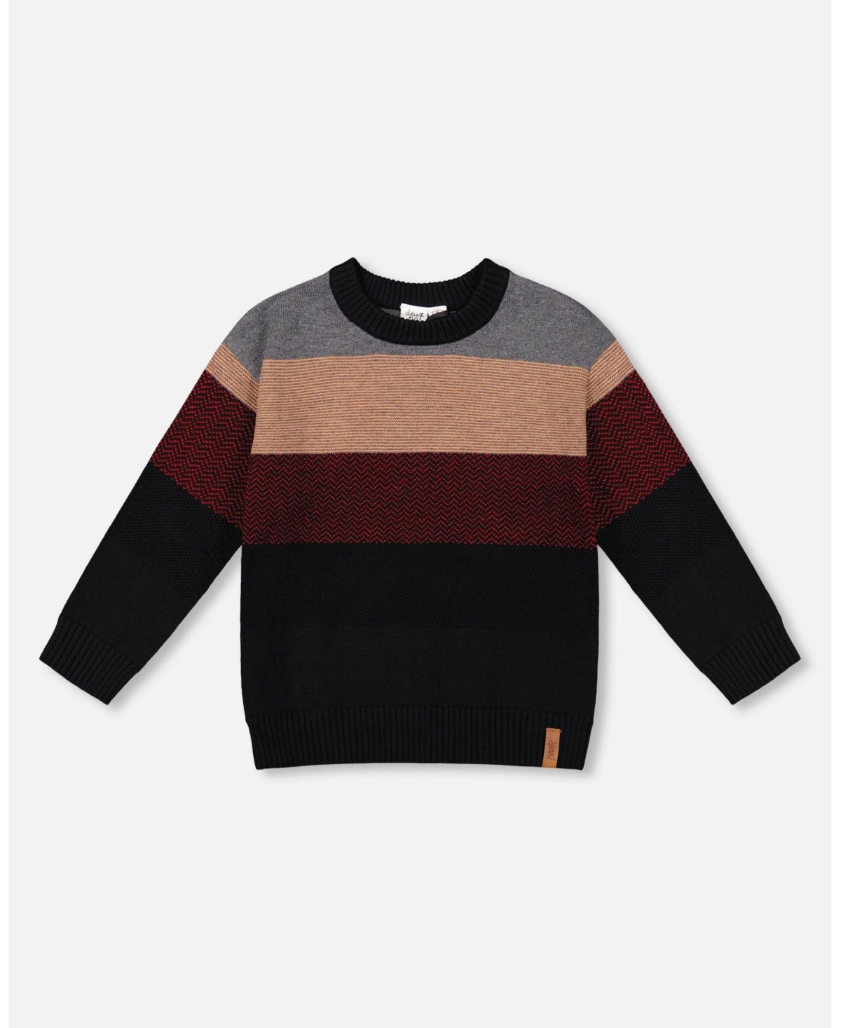 Click here for Deux par Deux Boy Color Block Knit Sweater Red and... prices