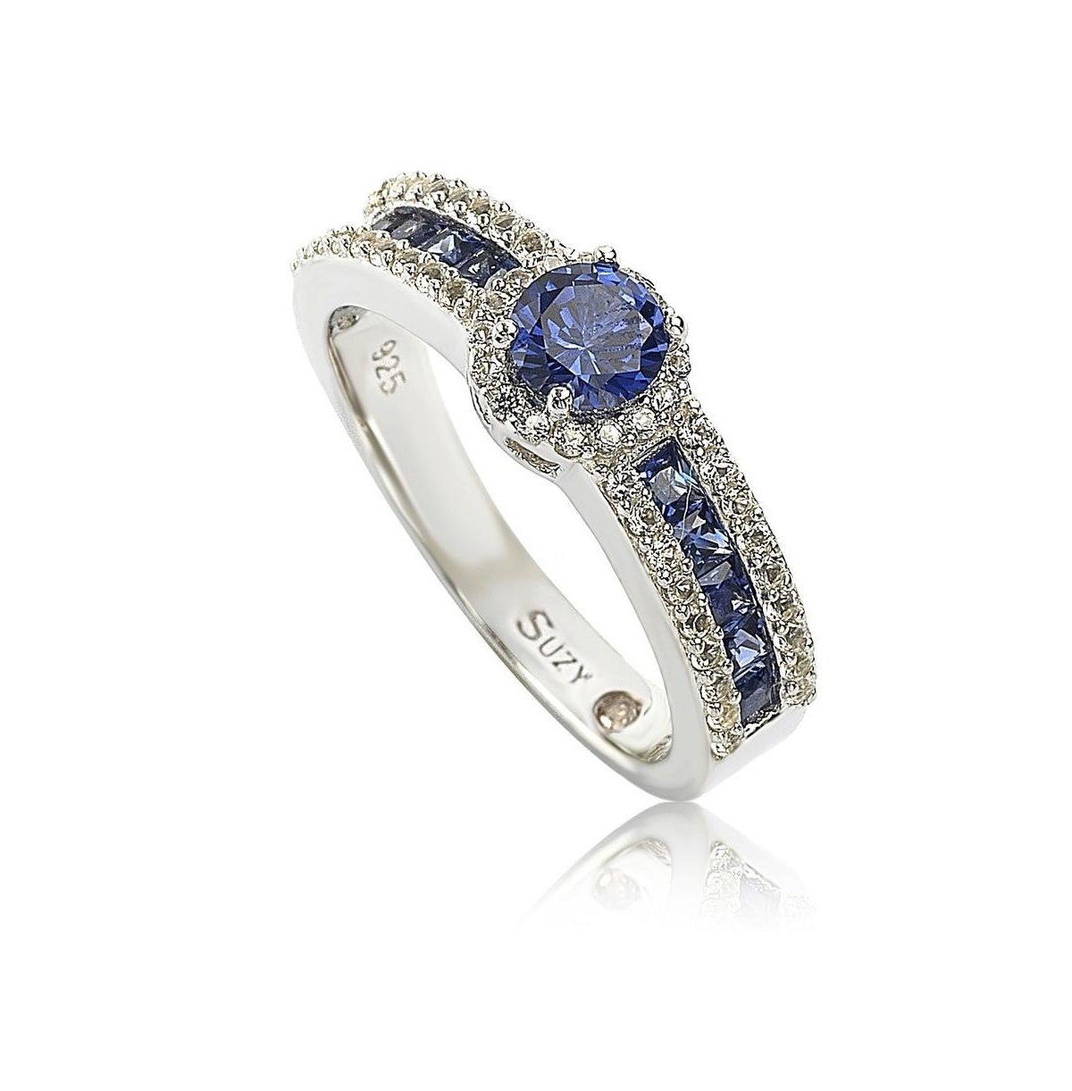 Click here for Suzy Levian Sterling Silver Sapphire & Created Whi... prices