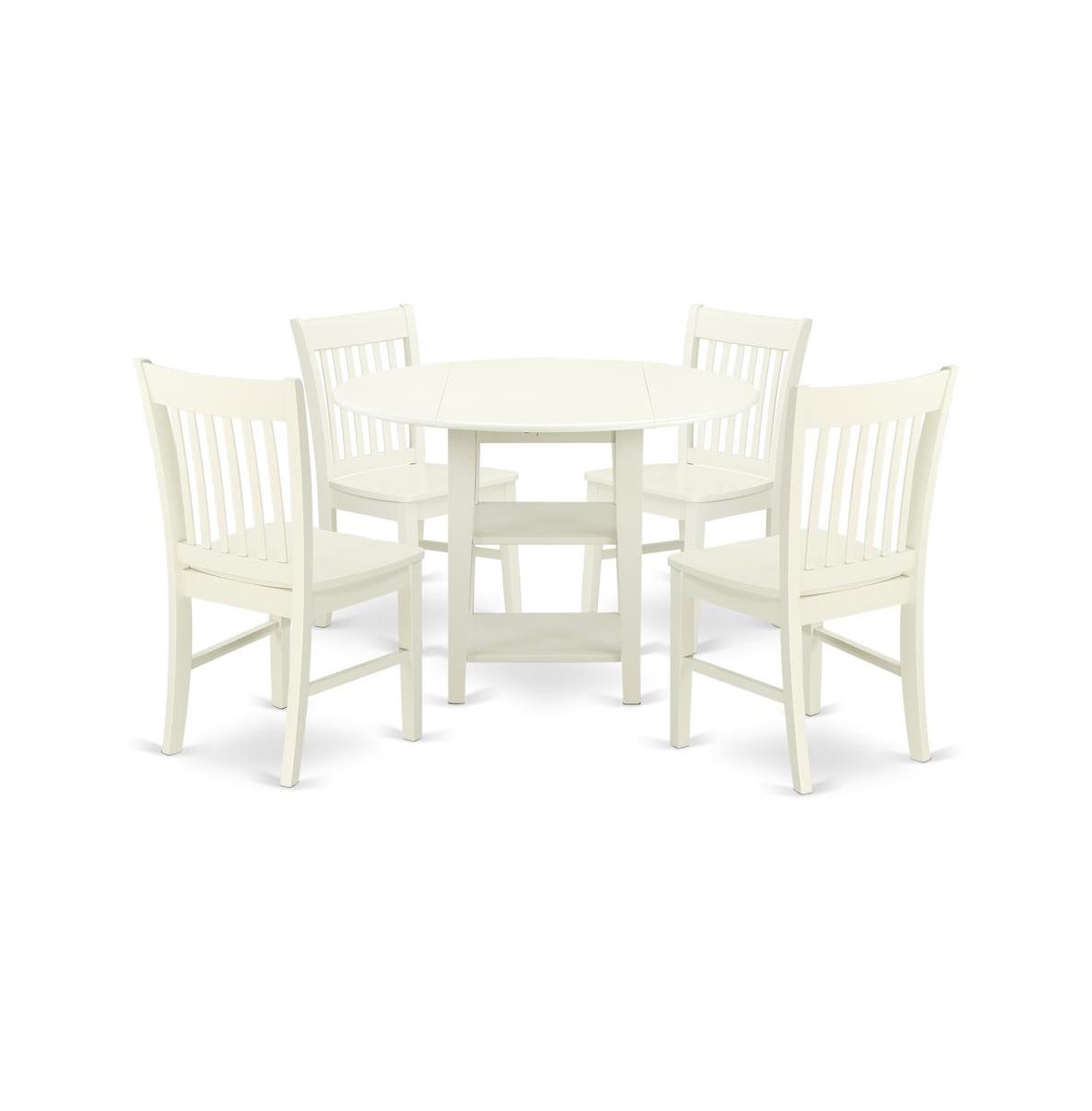 Click here for East West Furniture Dining Room Set Linen White -... prices